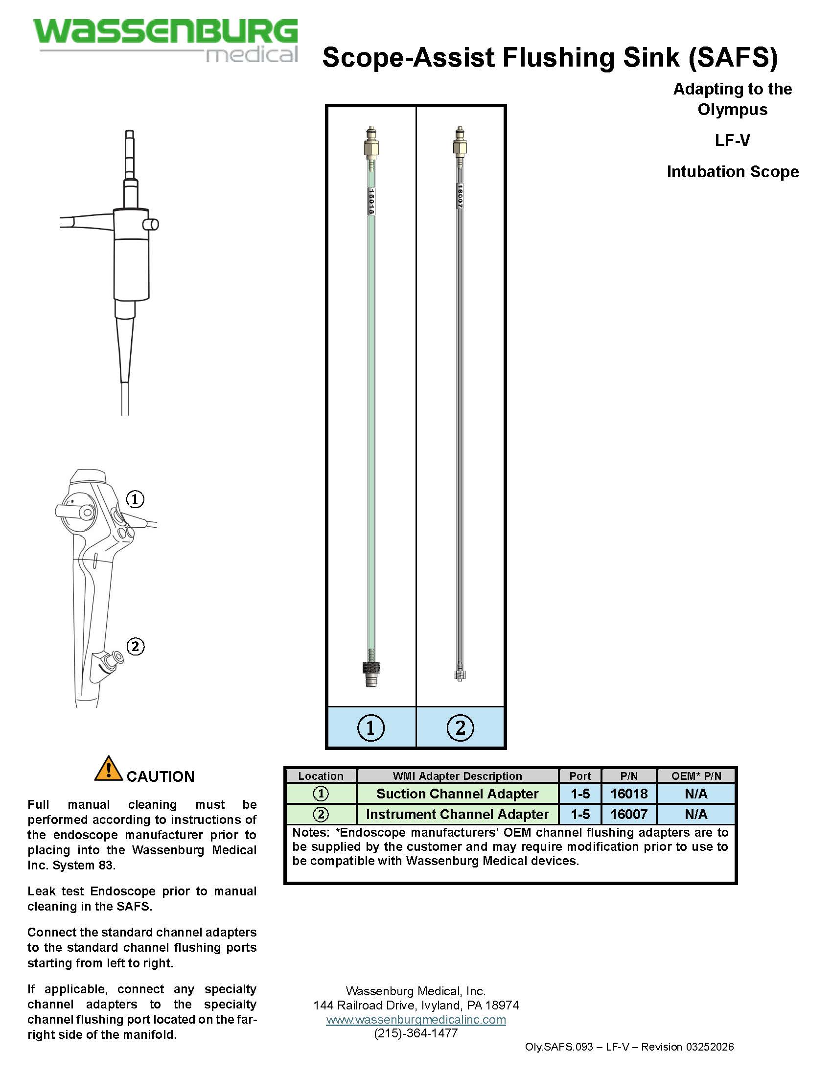 Adapting to Olympus LF-V Intubation Endoscope | Wassenburg Medical, Inc.