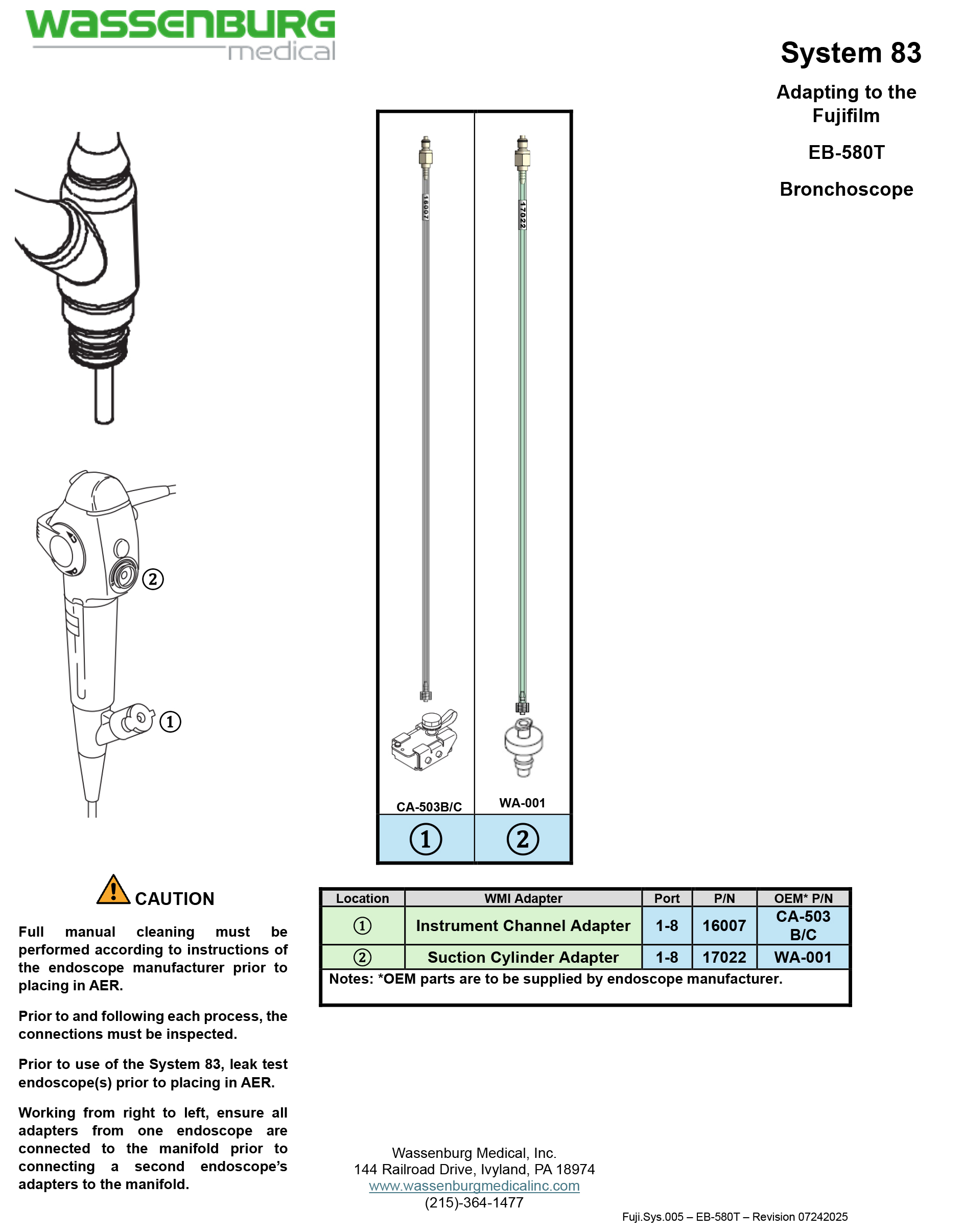 Adapting to Fujifilm EB-580T Bronchoscope | Wassenburg Medical, Inc.
