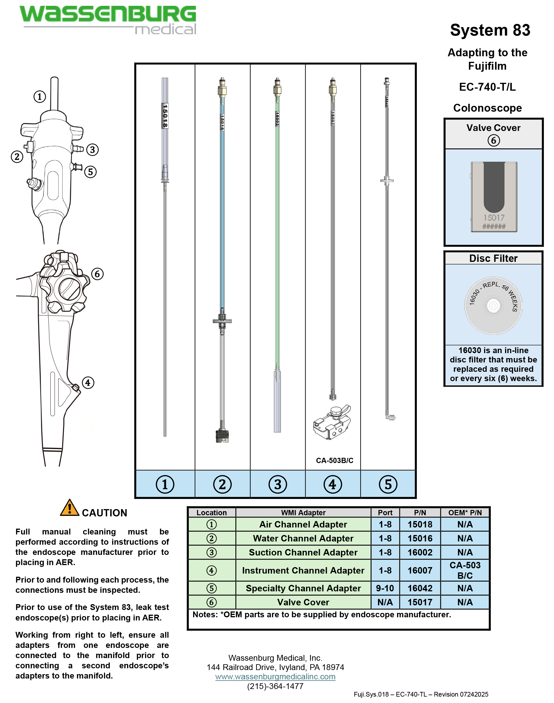 Adapting to Fujifilm EC-740-T/L Colonoscope | Wassenburg Medical, Inc.