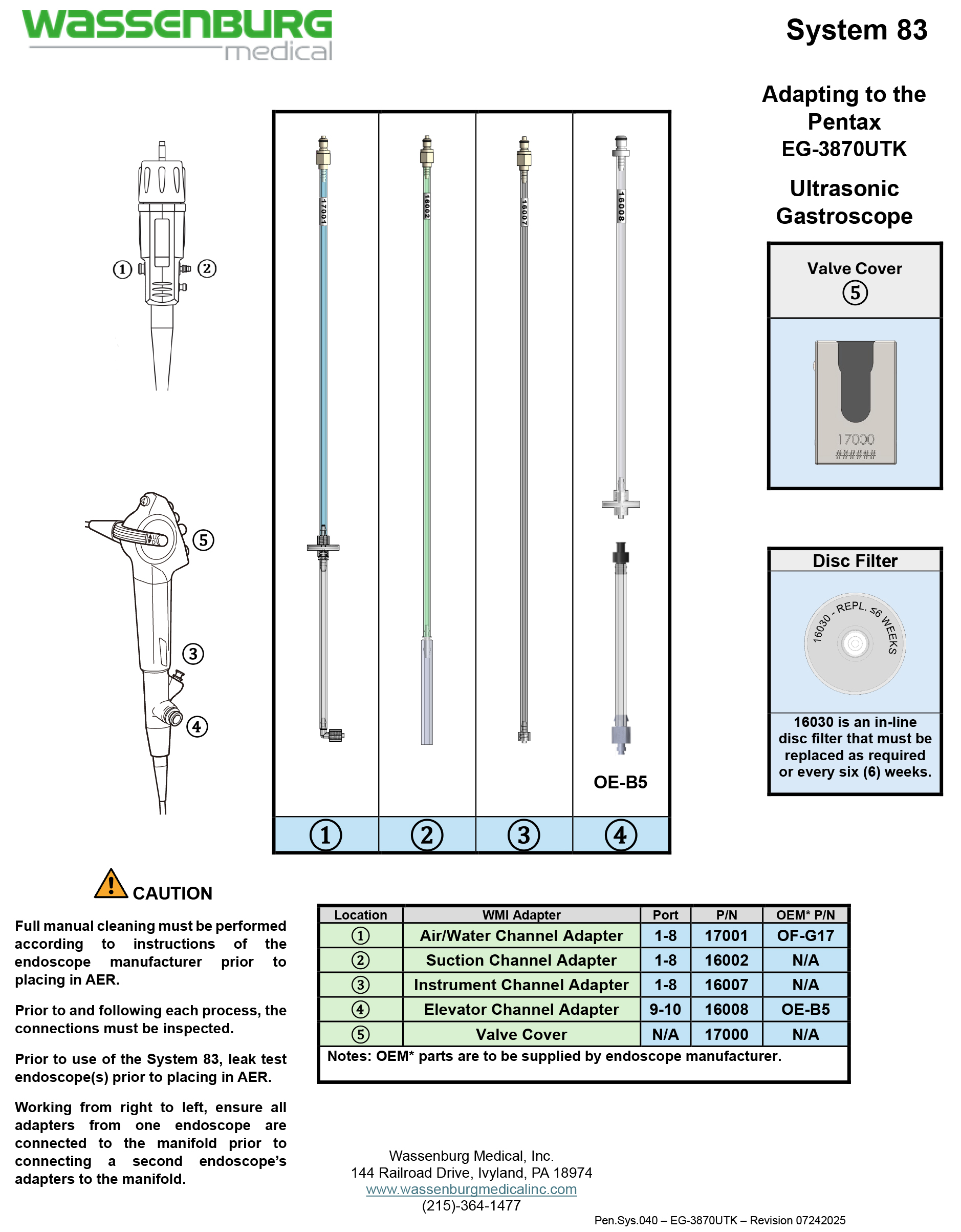 Adapting to Pentax EG-3870UTK Ultrasonic Gastroscope | Wassenburg ...