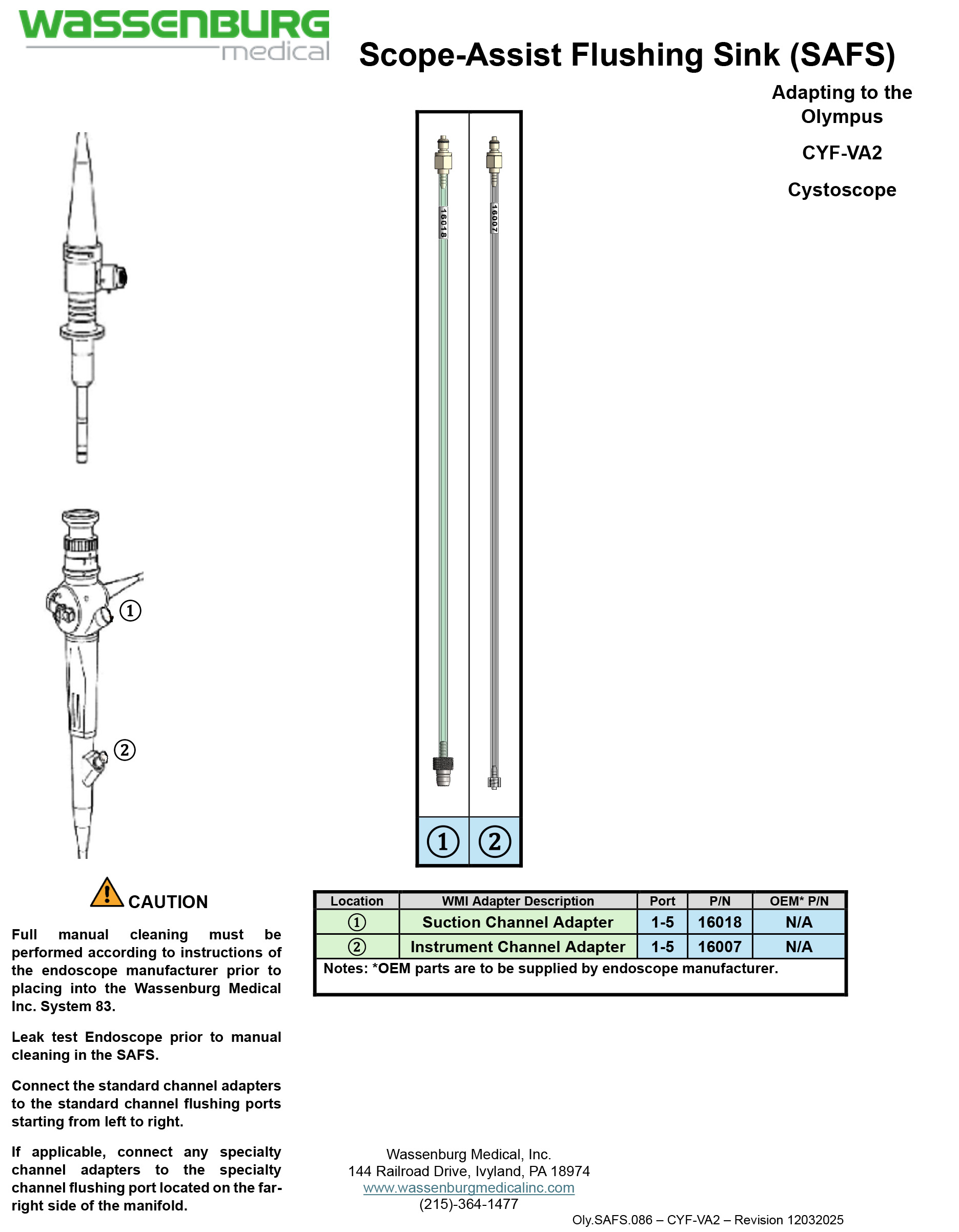 Adapting to Olympus CYF-VA2 Cystoscope | Wassenburg Medical, Inc.