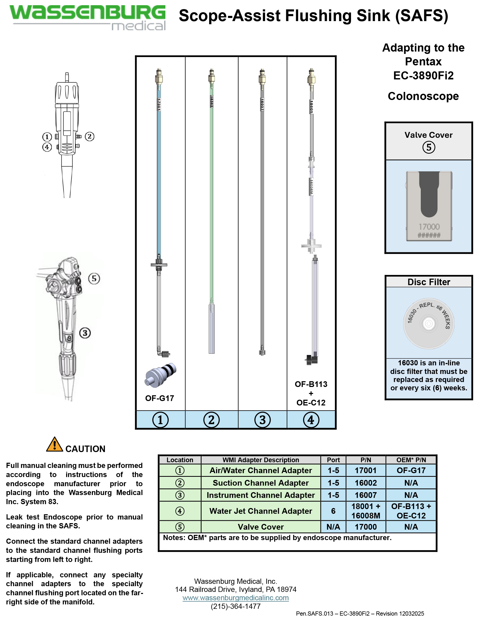 Adapting to Pentax EC-3890Fi2 Colonoscope | Wassenburg Medical, Inc.