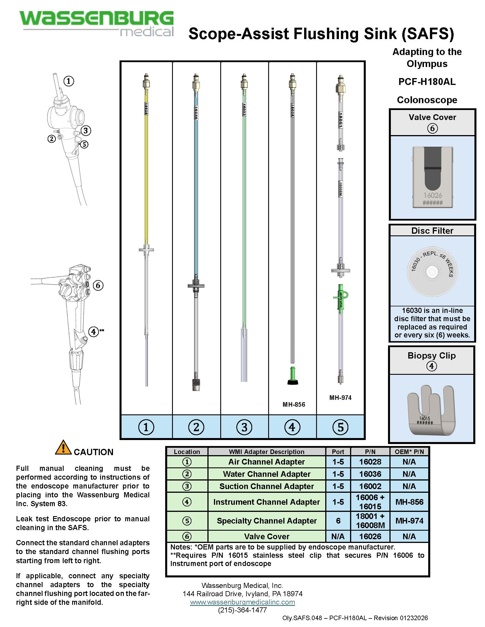 Adapting to Olympus PCF-H180AL Colonoscope | Wassenburg Medical, Inc.